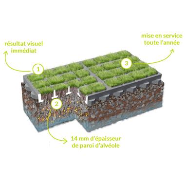 Dalle pré-engazonnée - Système O2D GREEN® - Sols perméables, liants...